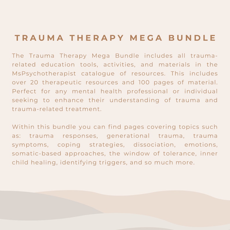 Trauma Therapy Mega Bundle: Psychoeducation Exercises and - Etsy Canada