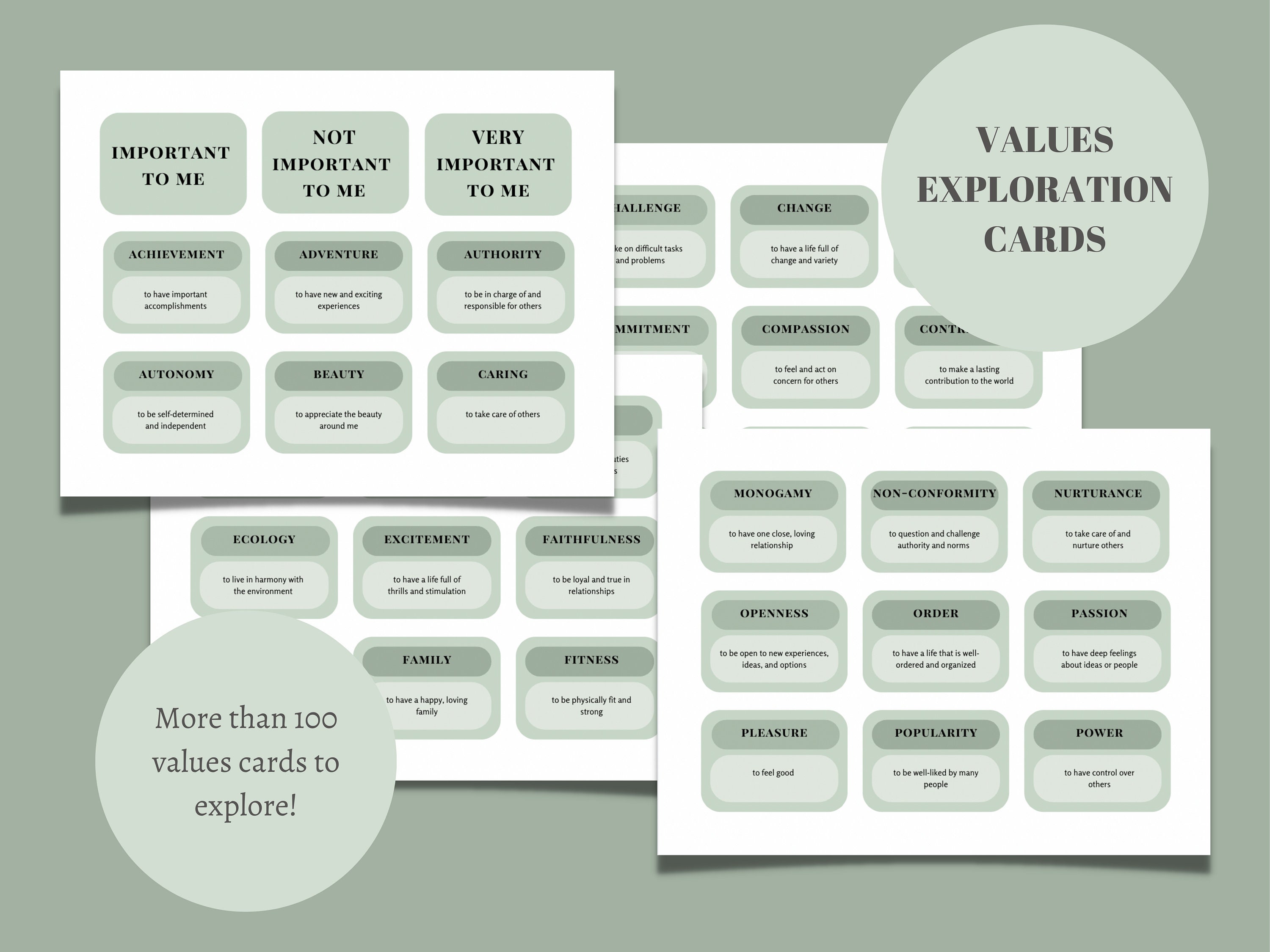Values Identification and Exploration Cards for Therapeutic - Etsy Canada