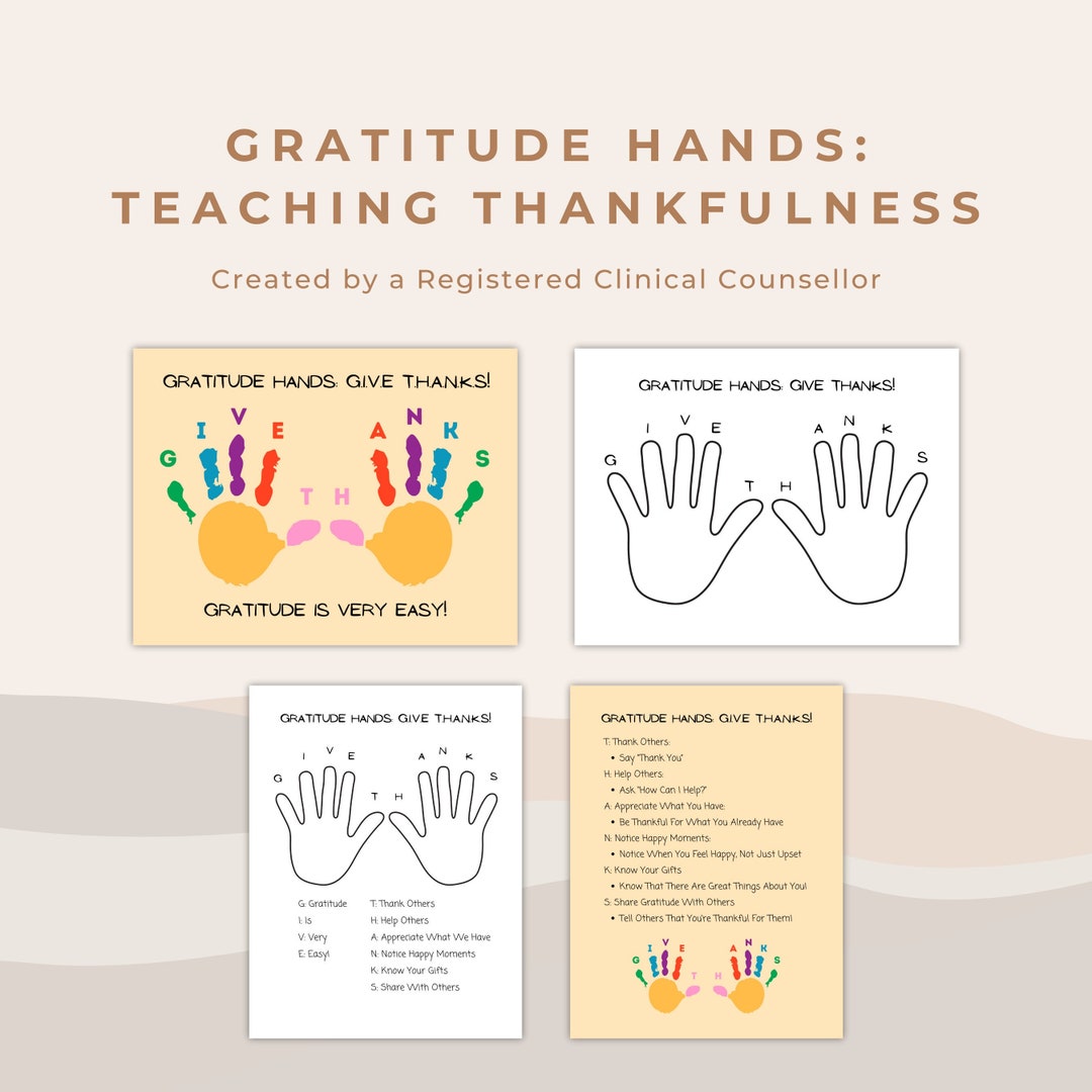 Gratitude Hands: Teaching Thankfulness to Kids by Giving Thanks! Art ...