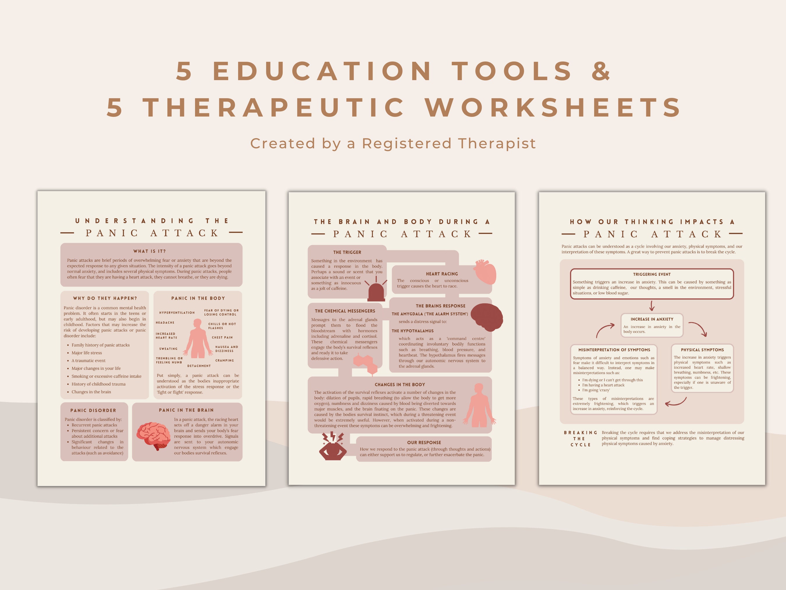 Panic Disorder Education Worksheet Bundle: Anxiety Coping & Regulation ...