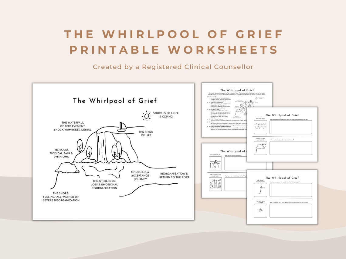 The Whirlpool of Grief Printable Digital Worksheets for Grief ...