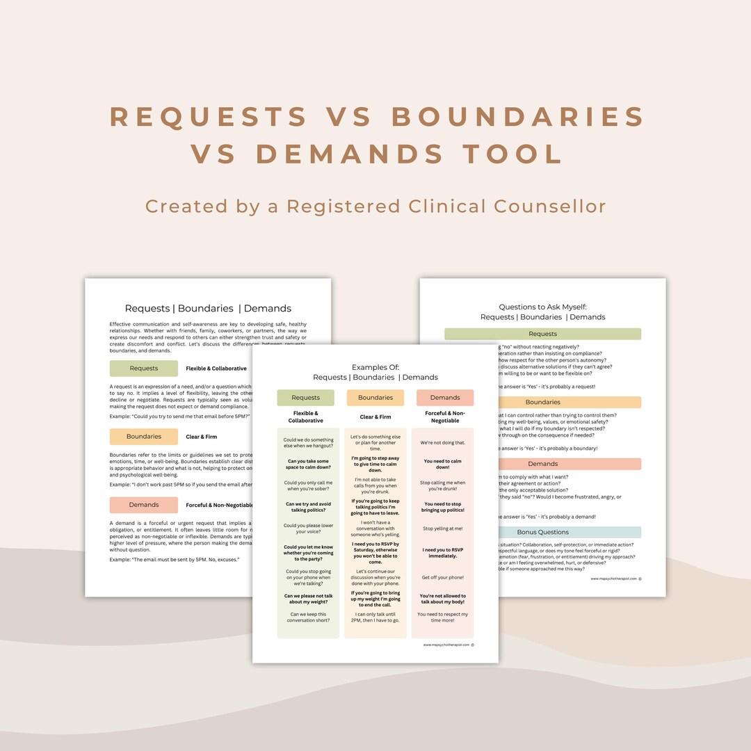 Requests, Boundaries & Demands: Communication Skills (PDF) - Etsy