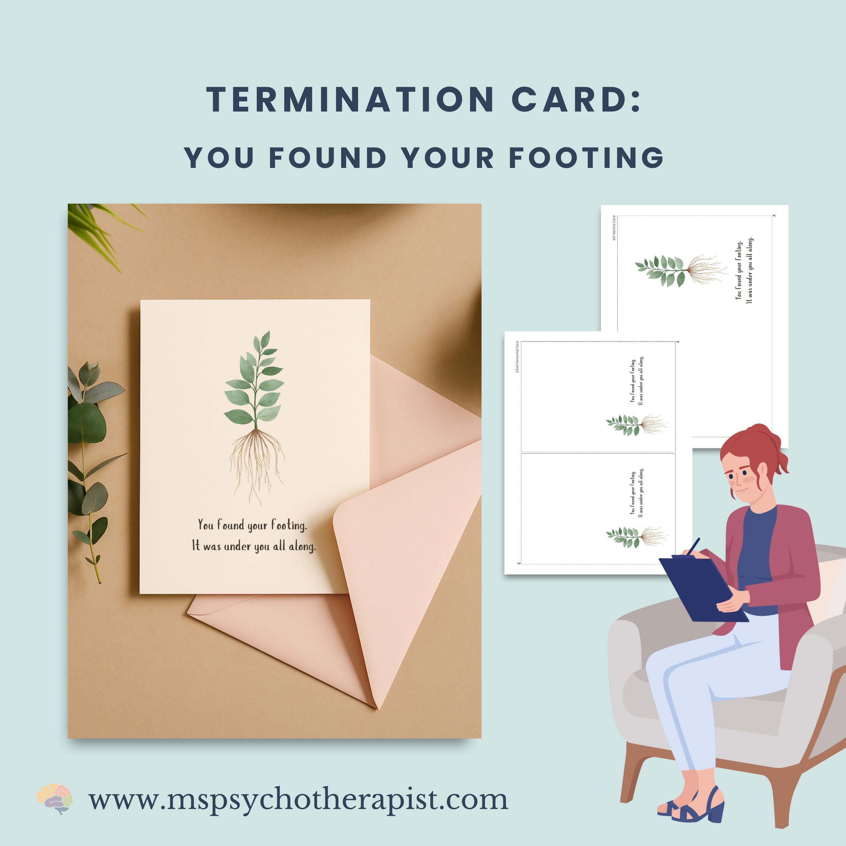 Therapy Termination Card: Printable Goodbye Card for Therapist (digital ...