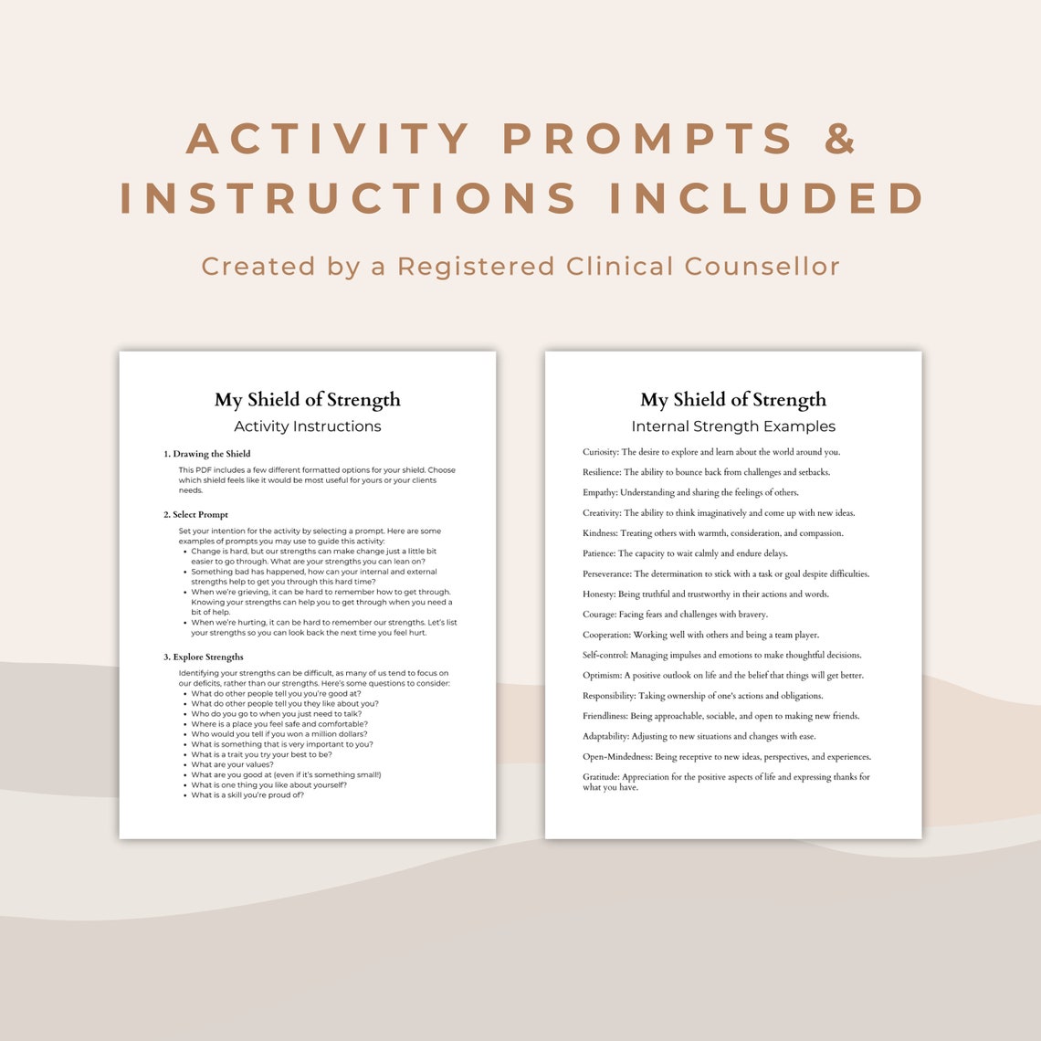 Shield of Strength Worksheet: Children's Therapy Tool (PDF) - Etsy