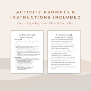 Shield of Strength Worksheet: Children's Therapy Tool (PDF) - Etsy