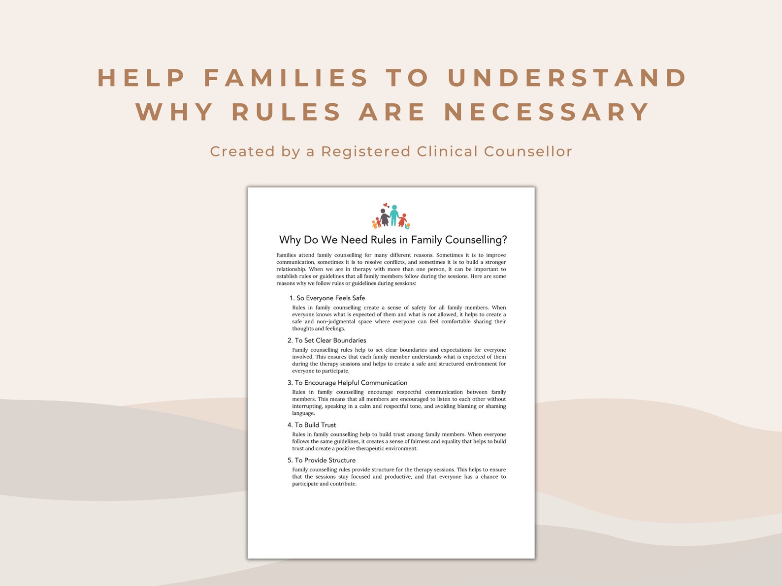 Family Therapy Rules Worksheet: Counselling Prompts (PDF) - Etsy