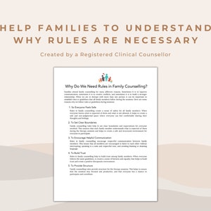 Family Therapy Rules Worksheet: Counselling Prompts (PDF) - Etsy