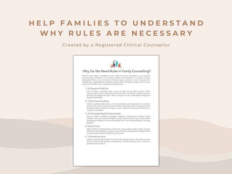 Family Therapy Rules Worksheet: Counselling Prompts (PDF) - Etsy
