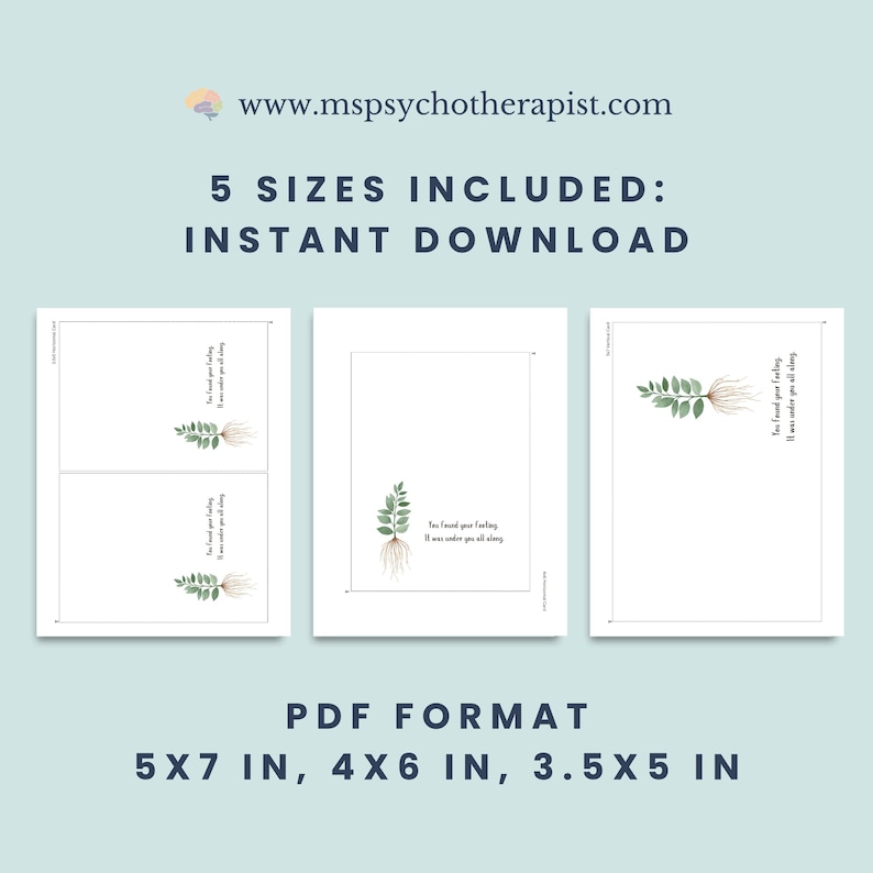 Therapy Termination Card: Printable Goodbye Card for Therapist (digital ...