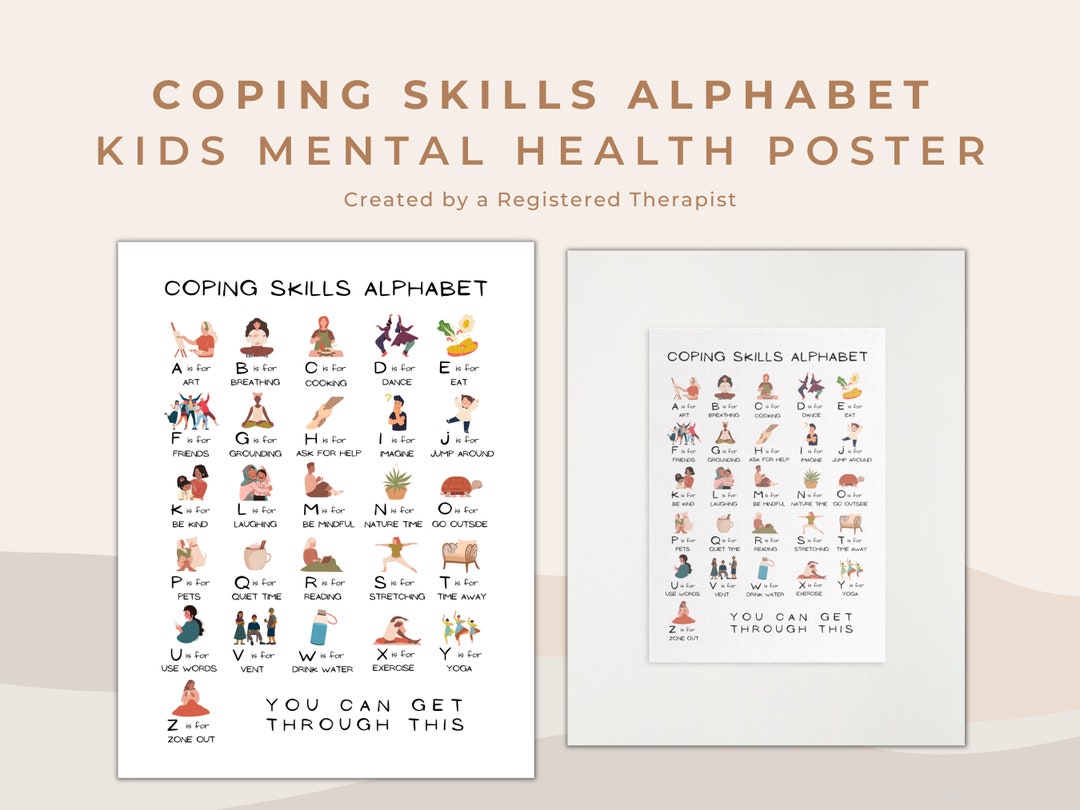 The Coping Skills Alphabet Poster Print for Kids Mental Health ...