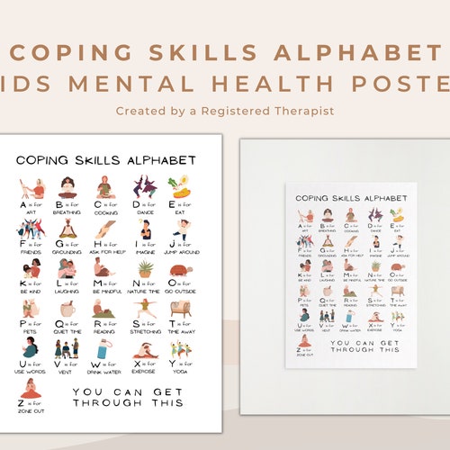 The Coping Skills Alphabet Poster Print for Kids Mental Health - Etsy ...