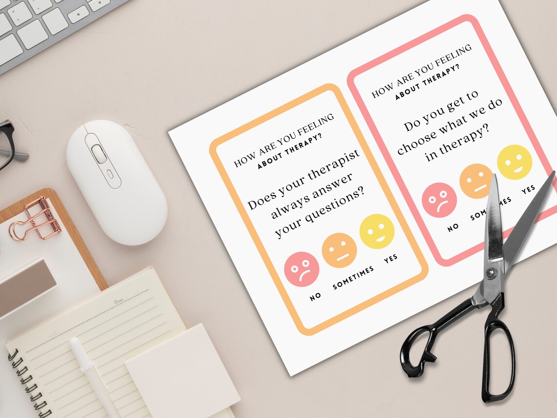 Therapy Feedback Questionnaire Cards for Kids and Children School ...