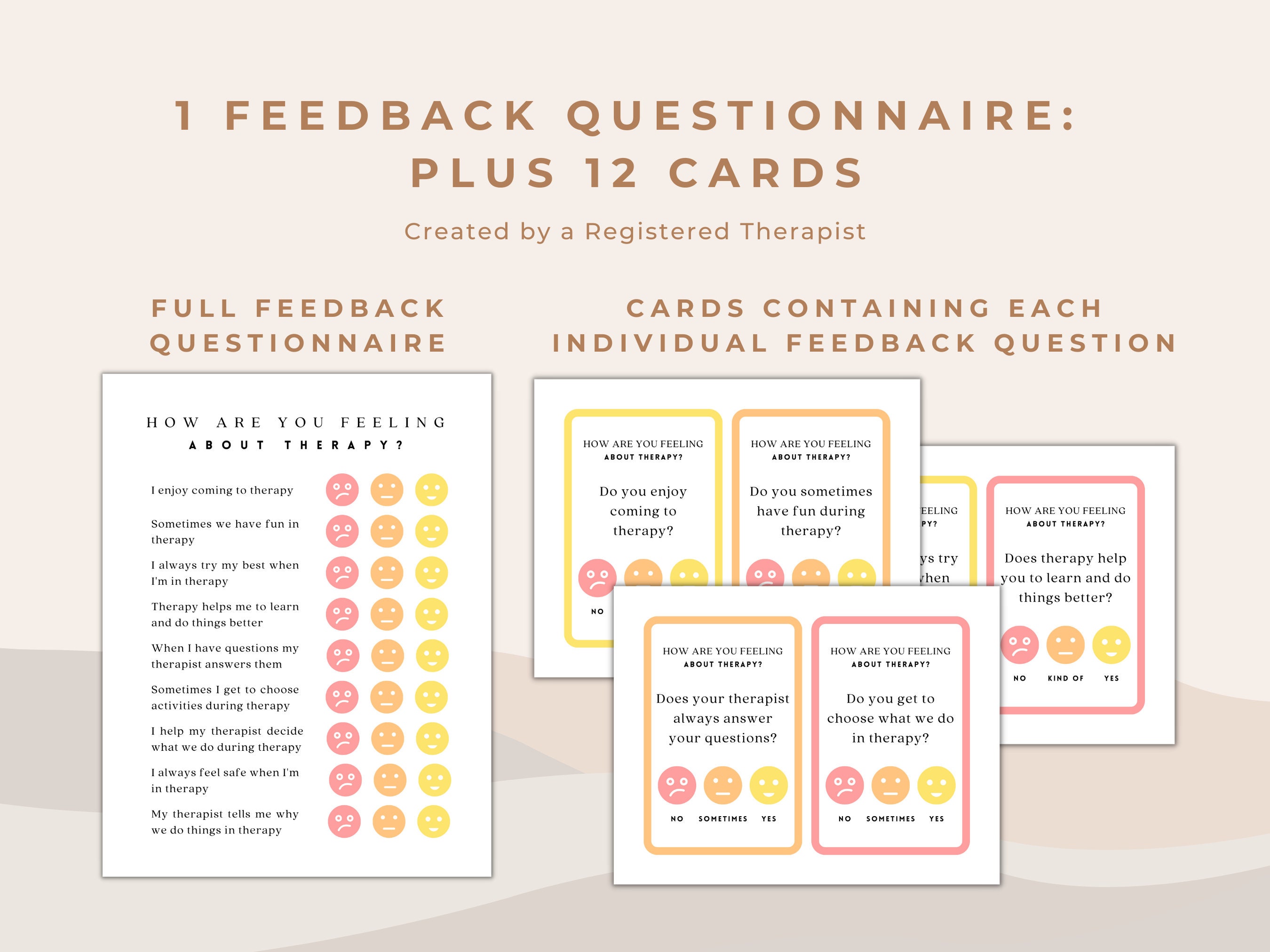 Therapy Feedback Questionnaire Cards for Kids and Children School ...