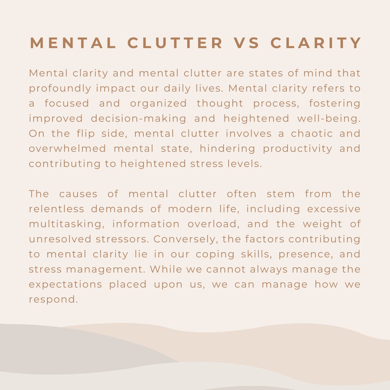 Mental Clutter Vs Mental Clarity: Stress and Anxiety Management ...