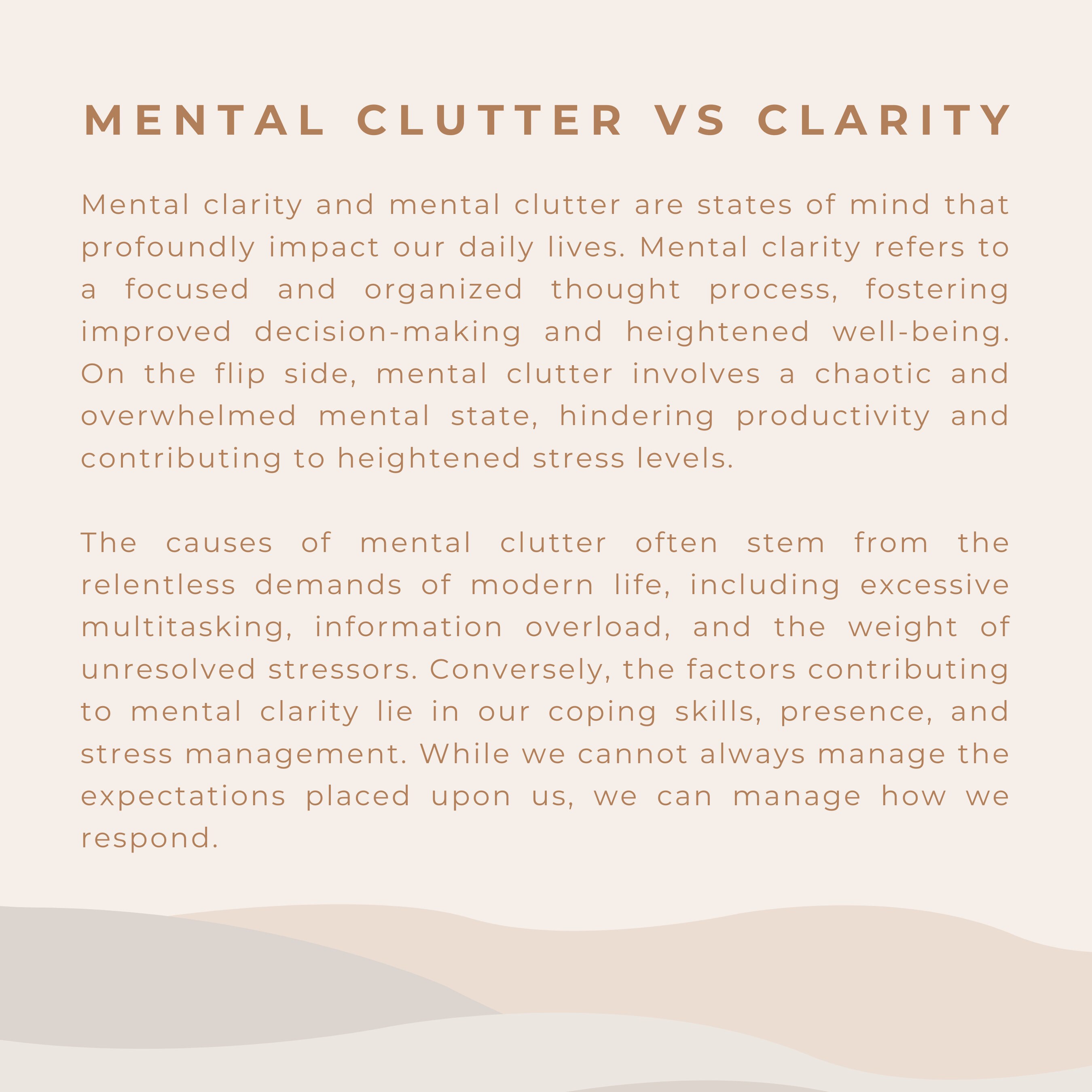 Mental Clutter Vs Mental Clarity: Stress and Anxiety Management ...