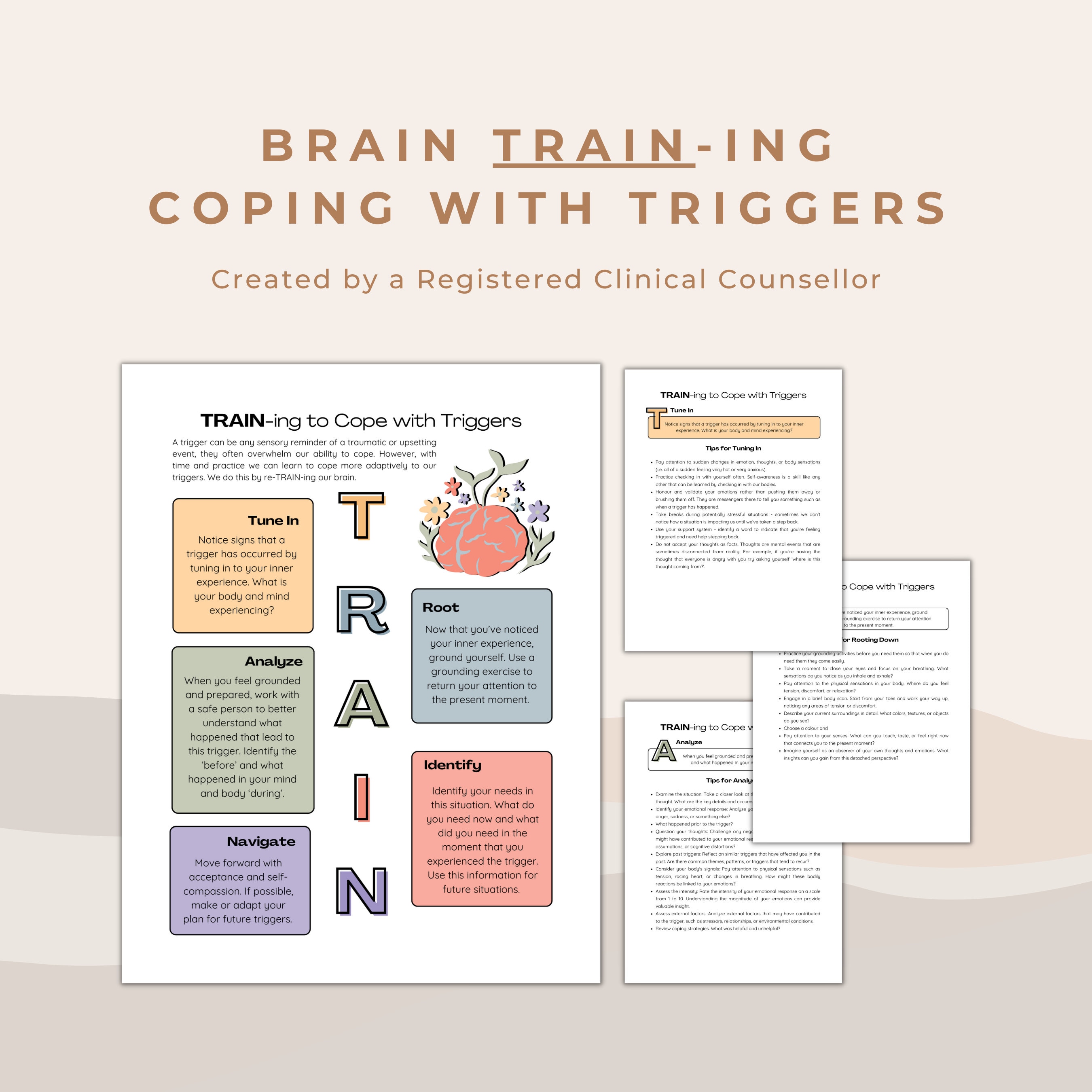 Trauma Trigger Coping: 5-step TRAIN Worksheet (PDF) - Etsy