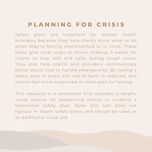 The Safe House: Safety Plan Worksheet for Therapists (PDF) - Etsy