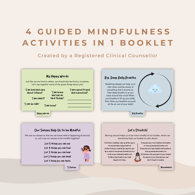 Mindfulness Skills for Kids Booklet | Calm Down Corner Activity Book ...