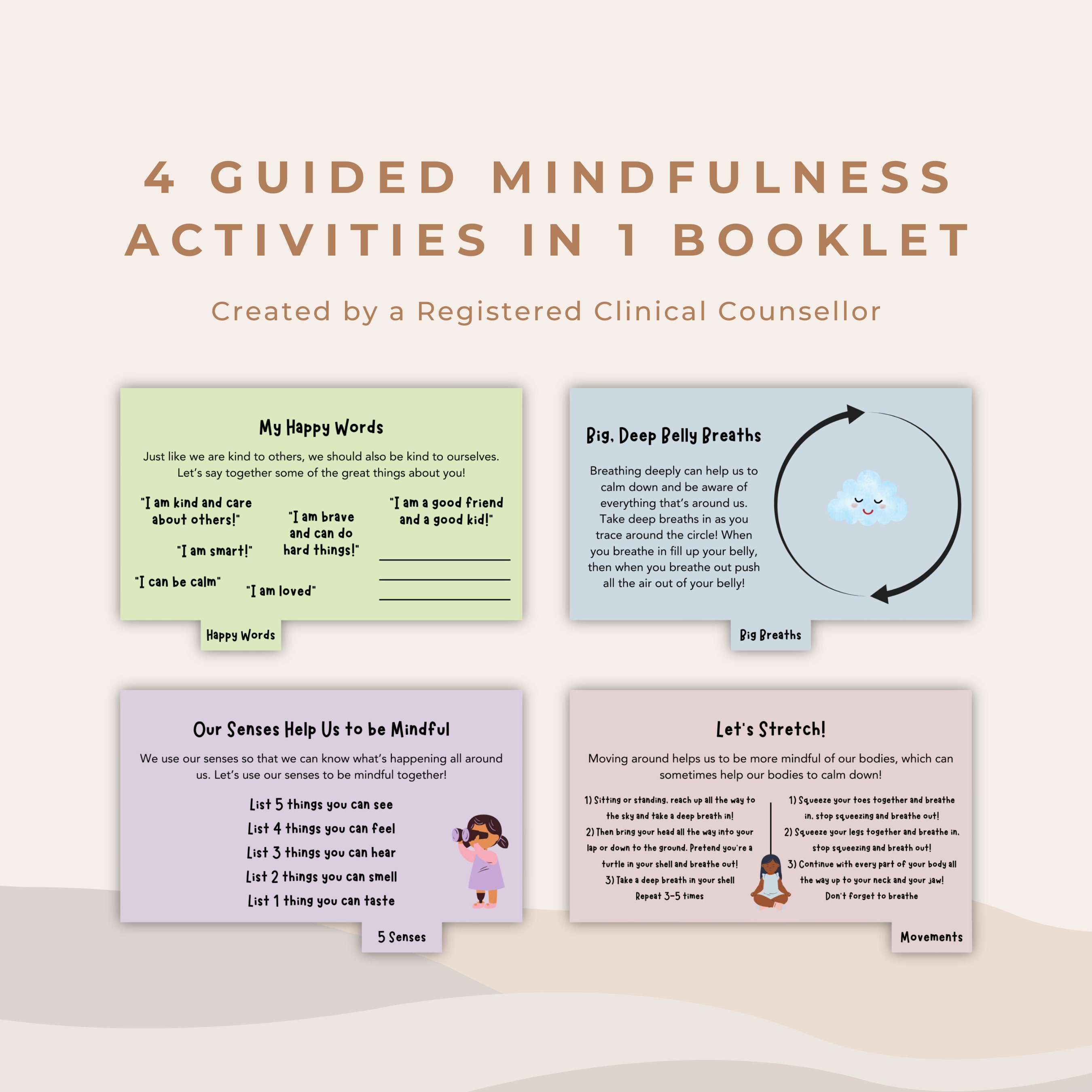 Mindfulness Skills for Kids Booklet Calm Down Corner Activity Book for ...