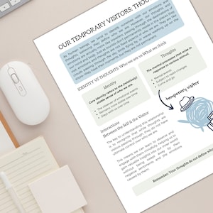 Externalizing Thoughts & Emotions Worksheet: CBT, ACT, Narrative ...