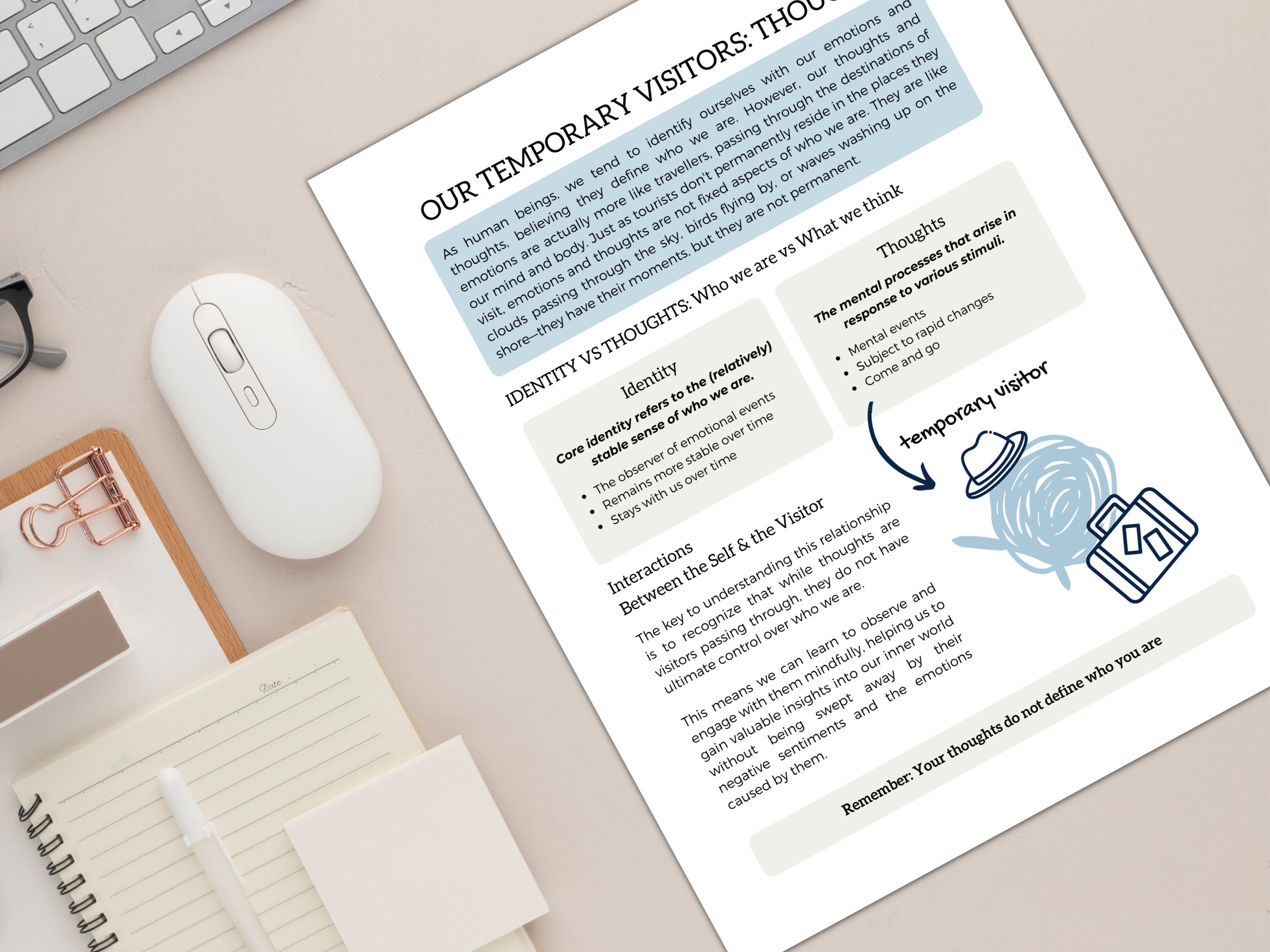 Externalizing Thoughts & Emotions Worksheet: CBT, ACT, Narrative ...