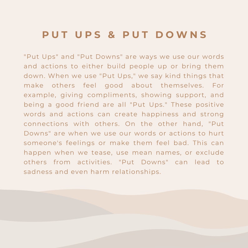 Put Ups and Put Downs: Teaching Kindness and the Power of Words to ...