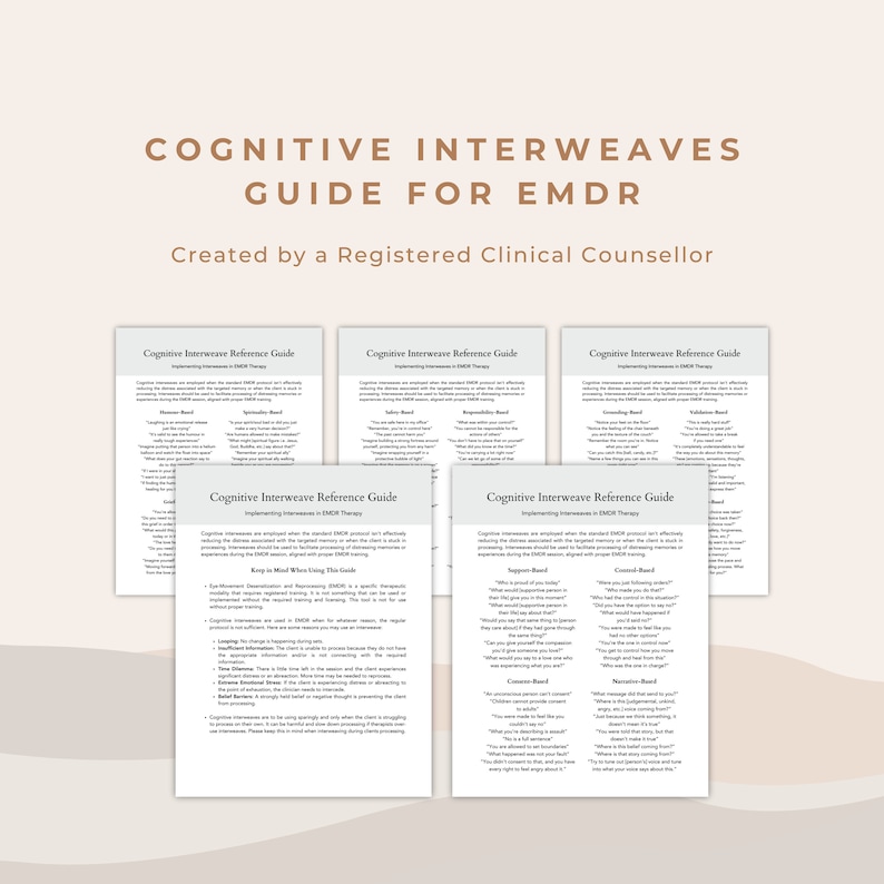 EMDR Cognitive Interweave Guide: Somatic Therapy Printables (PDF) - Etsy