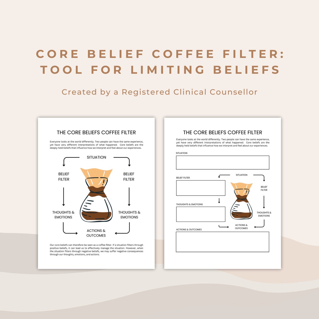 Core Beliefs Therapy Tool: CBT Negative Thinking (PDF) - Etsy