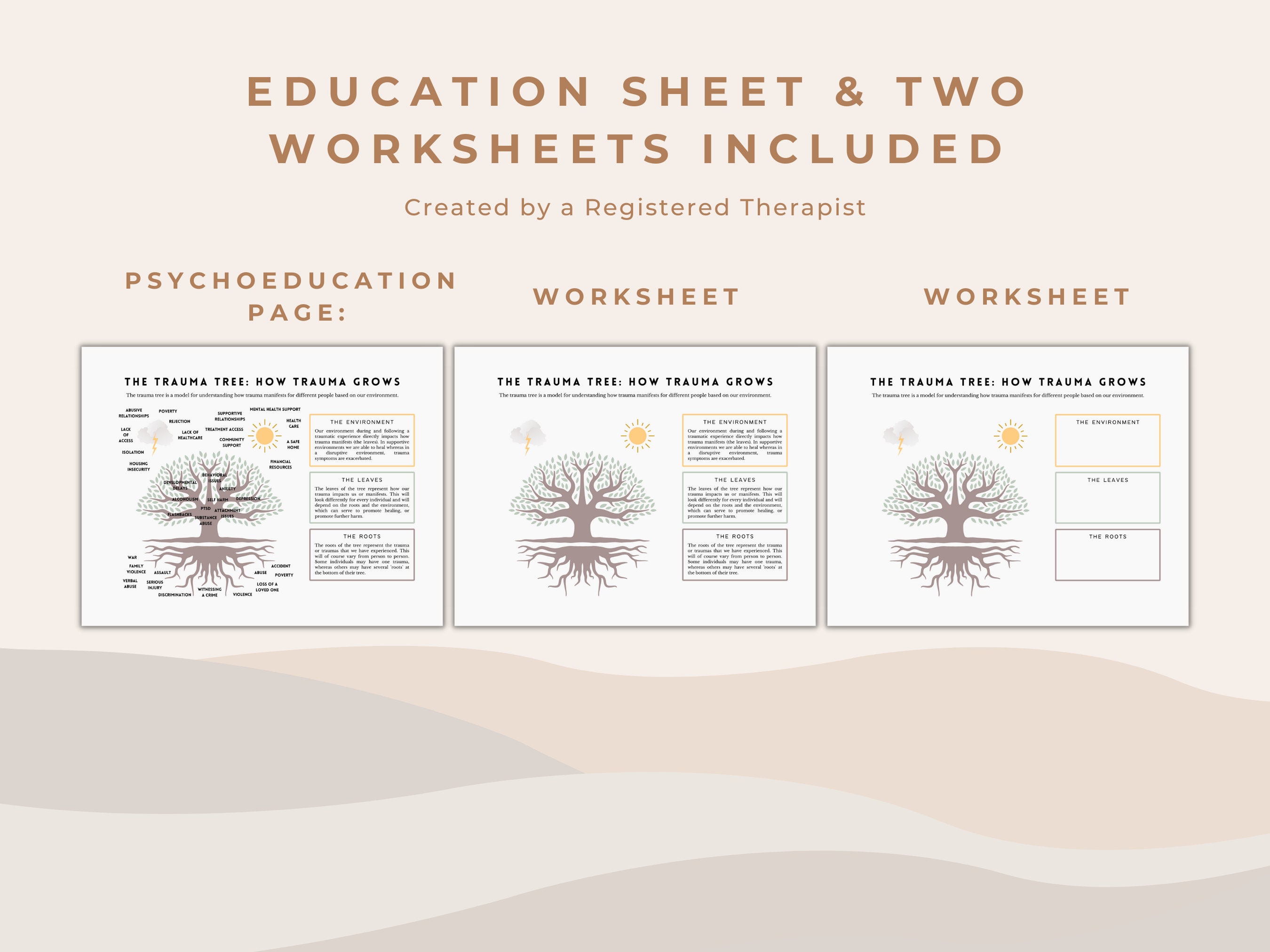 The Trauma Tree Therapeutic Psychoeducation Tool and Worksheet Activity ...