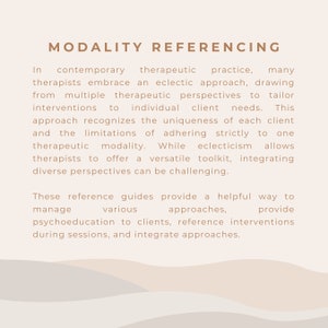 Therapy Cheat Sheets: Modality Reference Guides (PDF Download) - Etsy