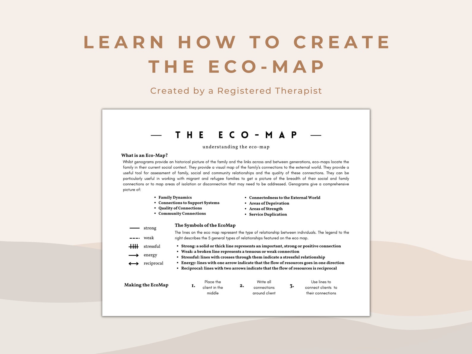 Eco-map Template and Instruction Worksheet for Social Work and - Etsy