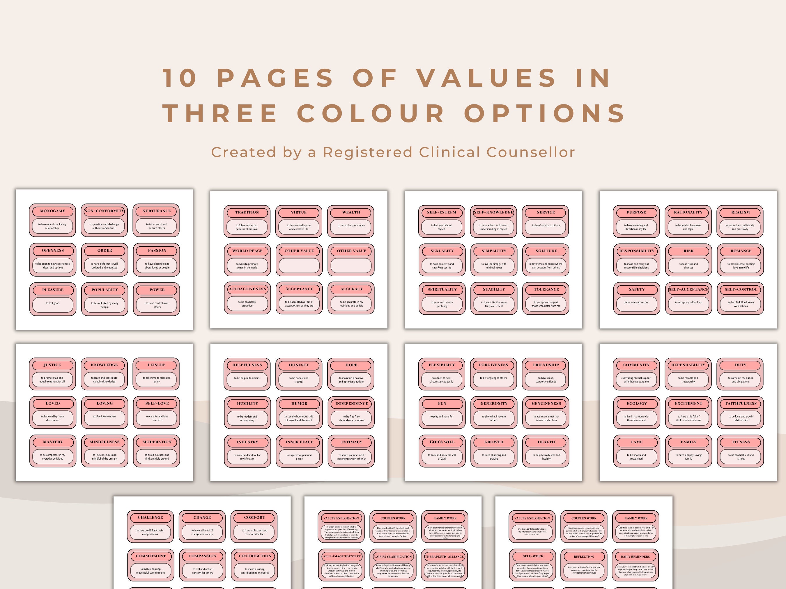 Values Identification and Exploration Cards for Therapeutic - Etsy Canada