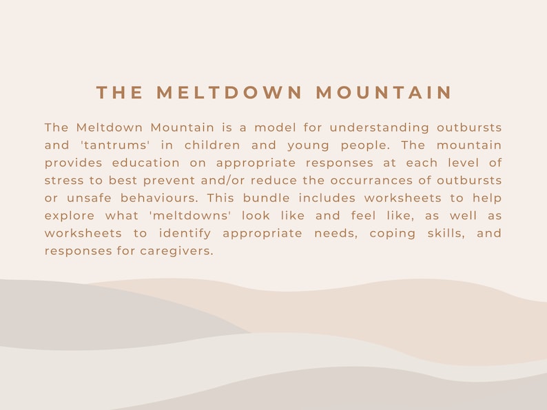 Meltdown Mountain Emotional Regulation Tool: Coping Skills for Kids ...