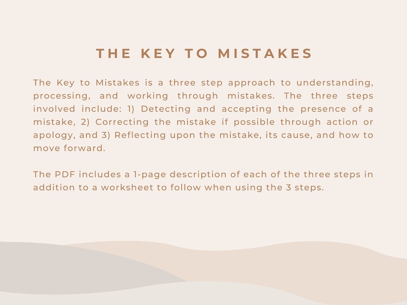 The Key to Mistakes Worksheet for Understanding and Processing When We ...