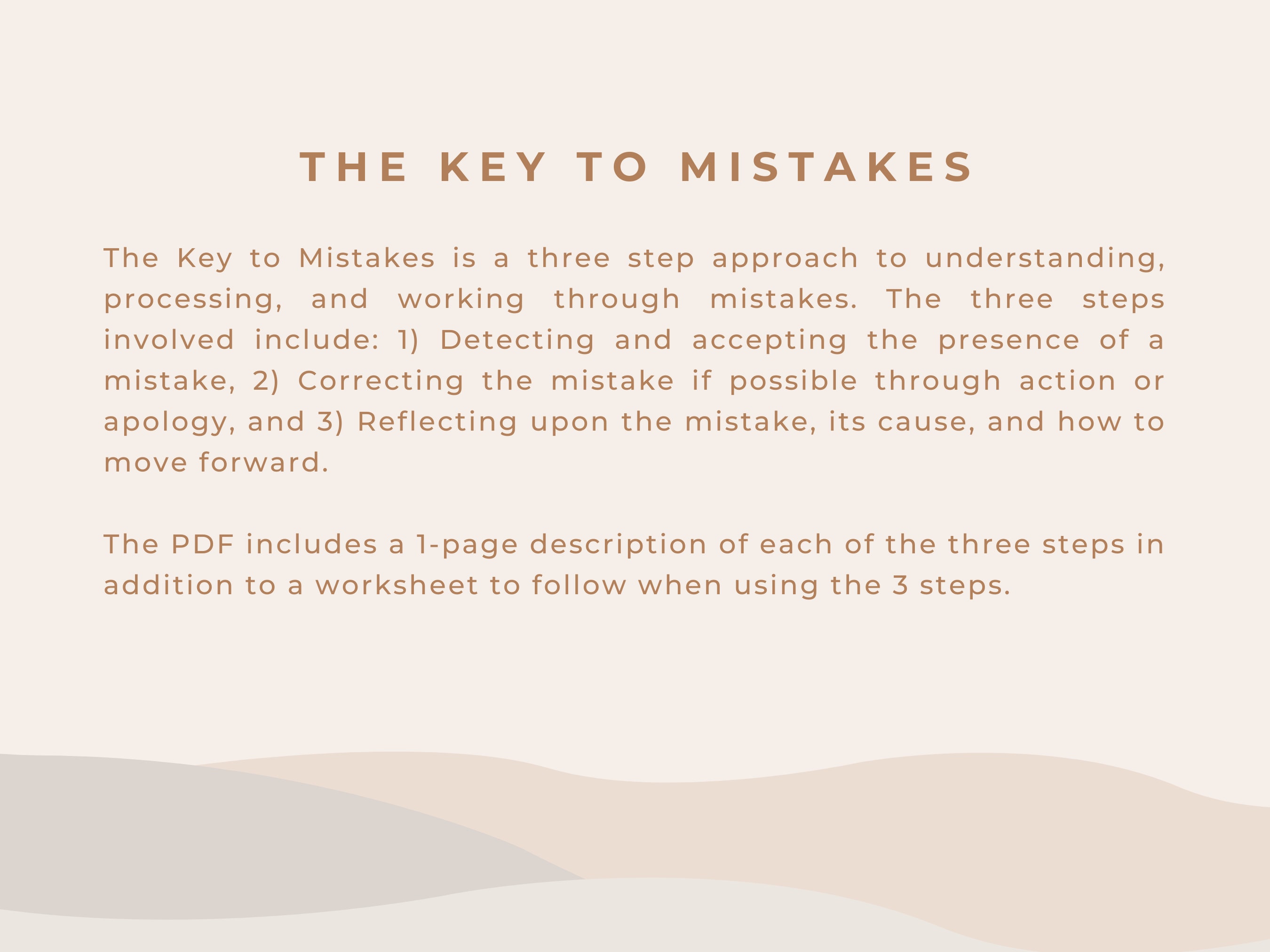 The Key to Mistakes Worksheet for Understanding and Processing When We ...