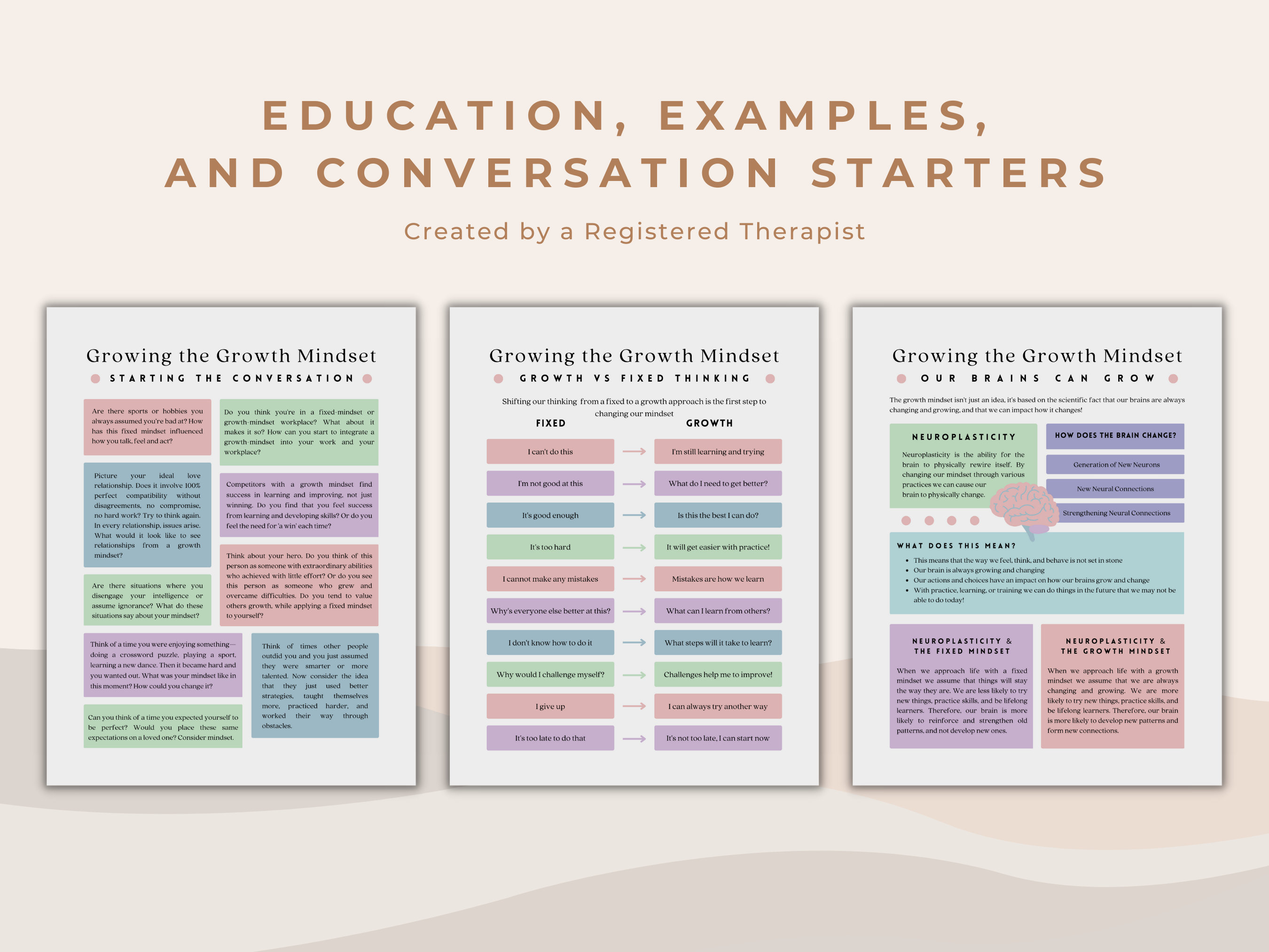 The Growth Mindset Education And Prompts Bundle Mental Etsy