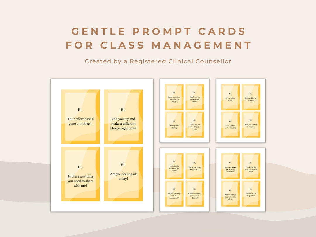 Classroom Management Prompt Cards: Student Behavior Nudges (PDF) - Etsy