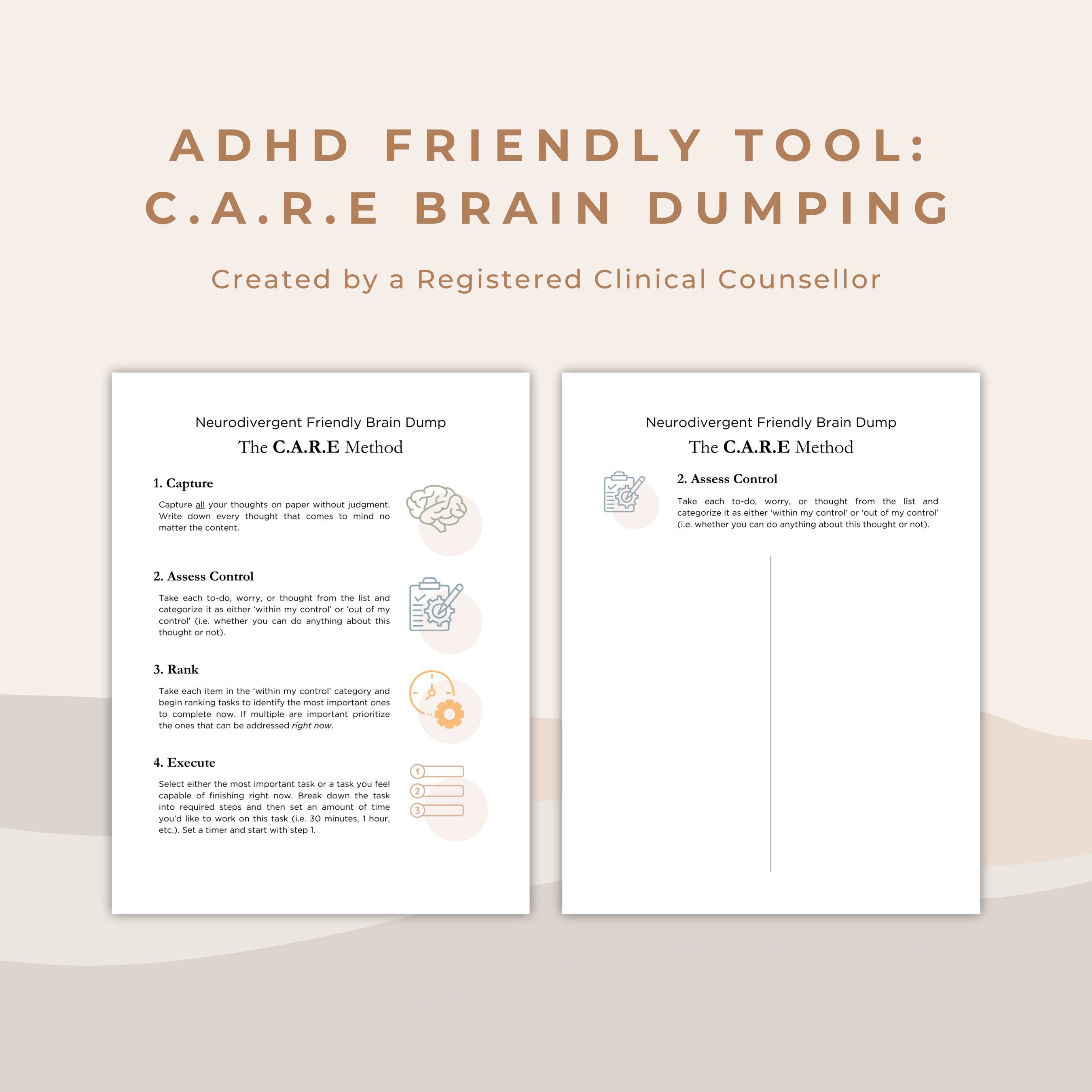 ADHD Overwhelm Worksheet: the Neurodivergent Brain Dump Tool the CARE ...