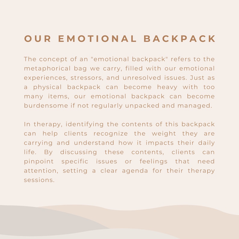 Emotional Backpack Therapy Tool: Identify Feelings (PDF) - Etsy