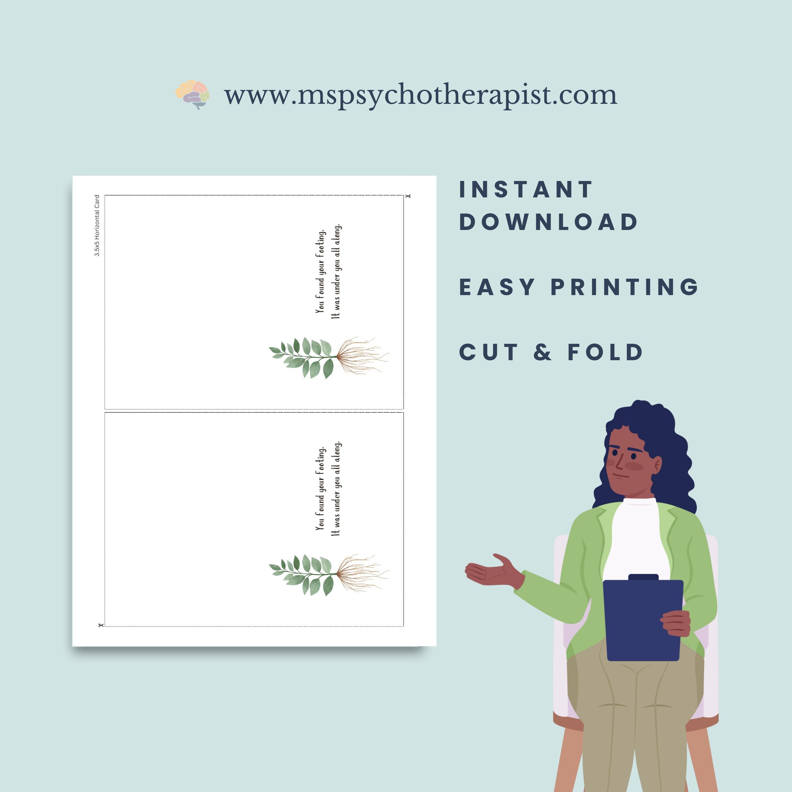 Therapy Termination Card: Printable Goodbye Card for Therapist (digital ...