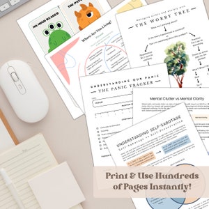 Anxiety Therapy Mega Bundle: Psychoeducation, Exercises, and Activities ...