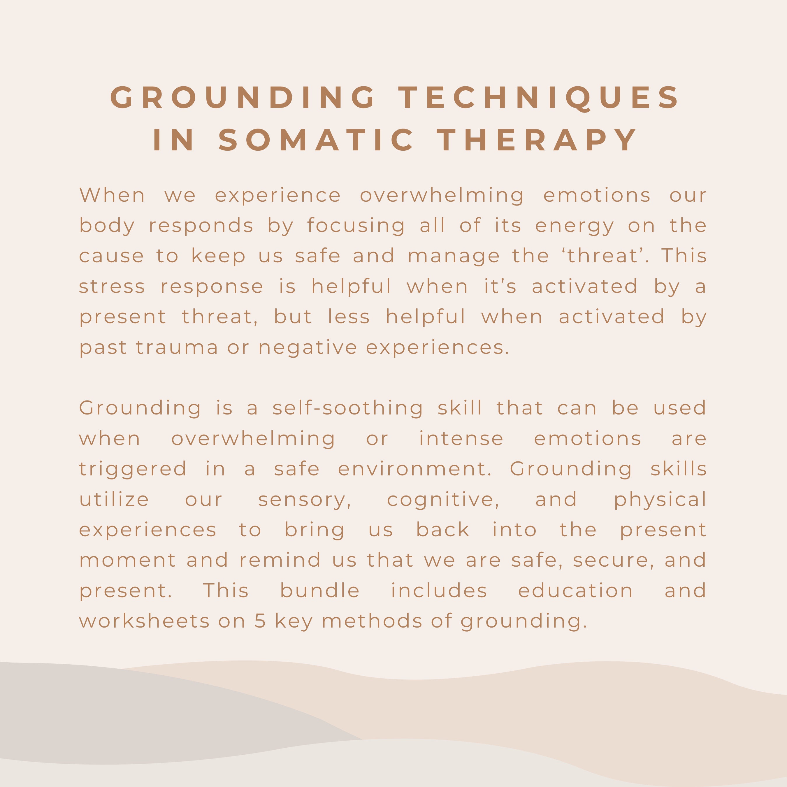 Grounding Techniques for Somatic-based Therapy Psychoeducation and ...