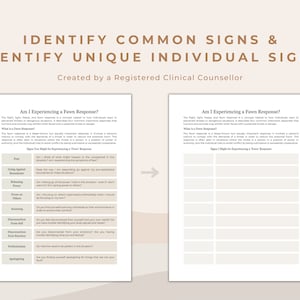 Fight Flight Freeze Fawn Response Worksheets: Trauma Therapy (PDF ...