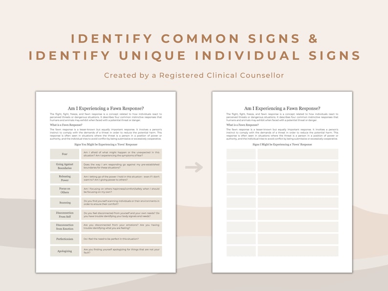 Fight Flight Freeze Fawn Response Worksheets: Trauma Therapy (PDF ...