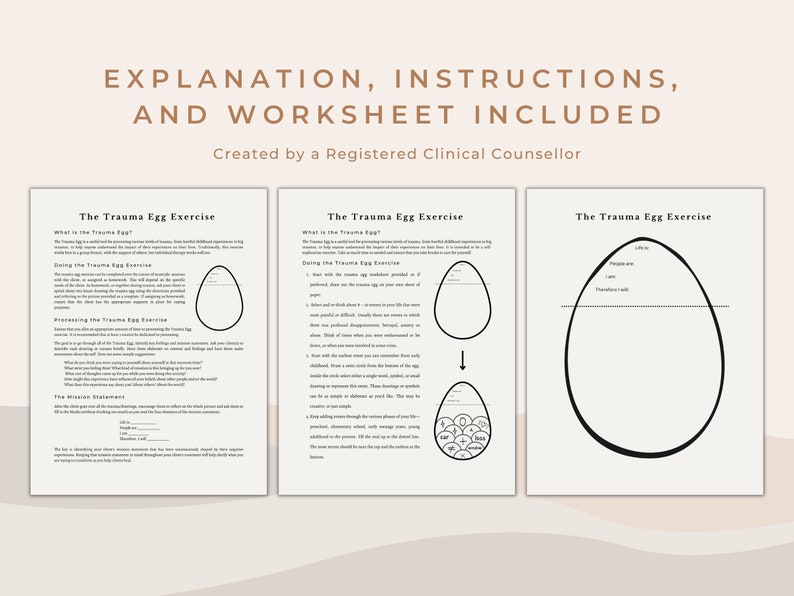 Trauma Egg Therapy Exercise: Mental Health Worksheet (PDF) - Etsy