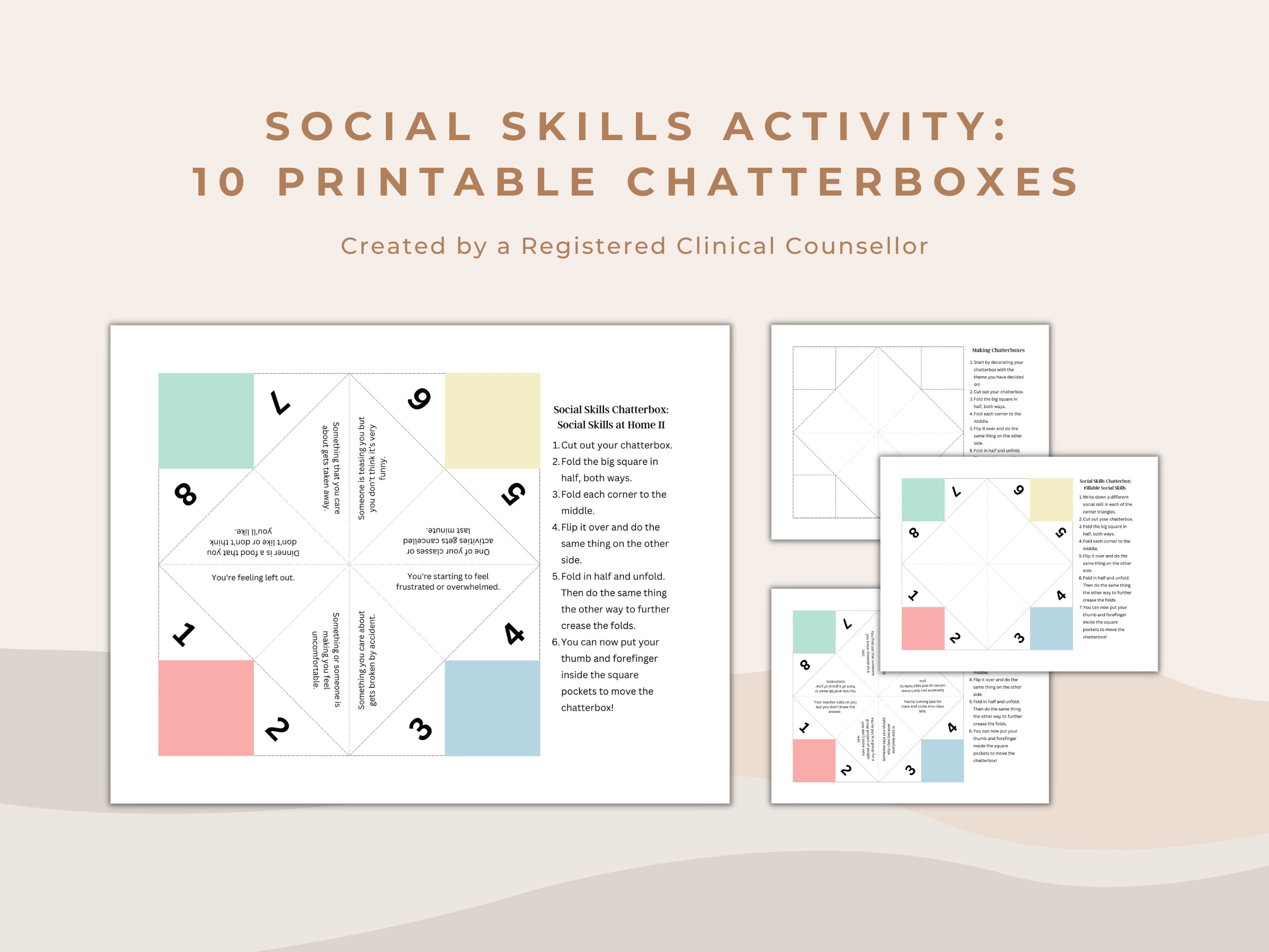 Social Skills Chatterboxes or Fortune Tellers: Printable - Etsy Australia