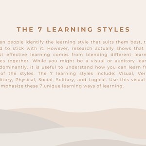 The 7 Learning Styles Psychoeducation Infographic: Support All Learners ...