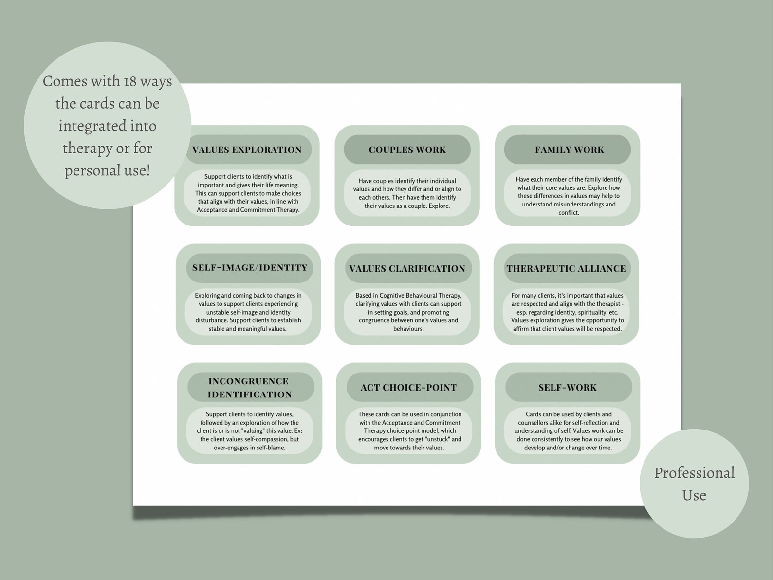 Values Identification and Exploration Cards for Therapeutic - Etsy