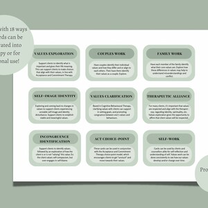 Values Identification and Exploration Cards for Therapeutic - Etsy