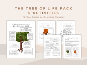 The Tree of Life and Rings of Growth Narrative Therapy Activity Bundle ...
